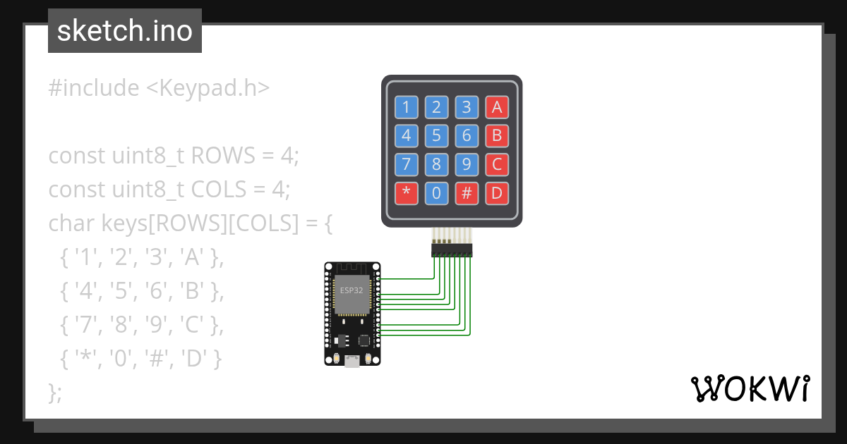 5 Keypad - Wokwi ESP32, STM32, Arduino Simulator