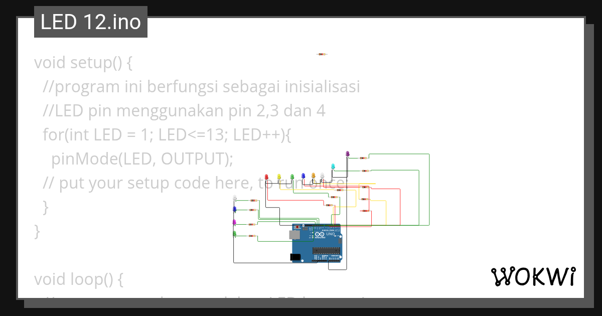 LED 12.ino - Wokwi ESP32, STM32, Arduino Simulator