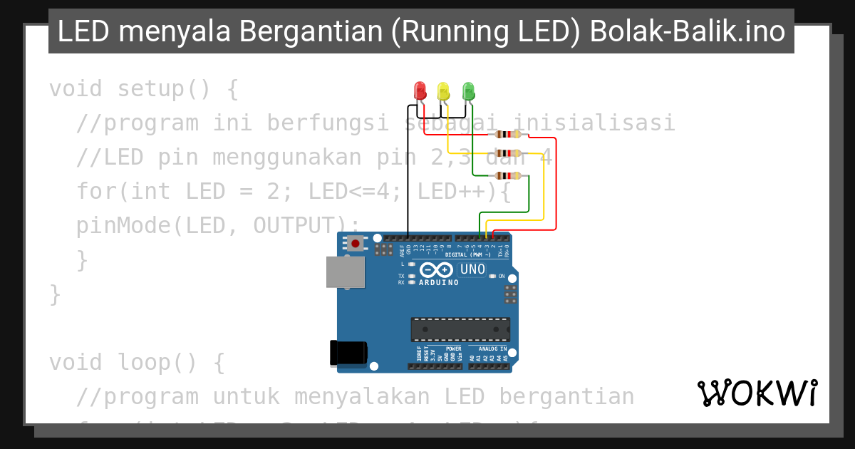 Led Menyala Bergantian Running Led Bolak O Wokwi Esp32 Stm32 Arduino Simulator 