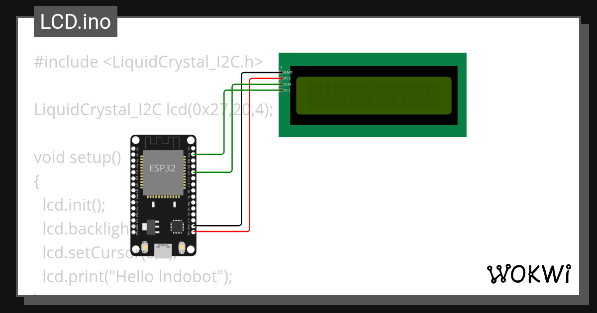 LCD.ino - Wokwi ESP32, STM32, Arduino Simulator