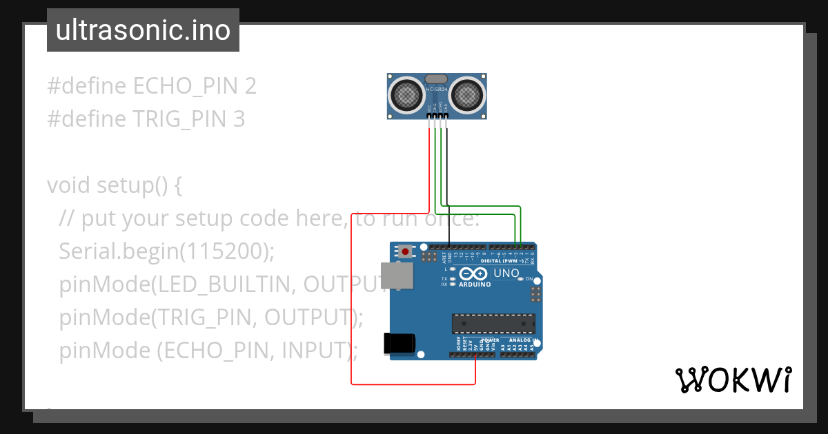 ultrasonic.ino - Wokwi ESP32, STM32, Arduino Simulator