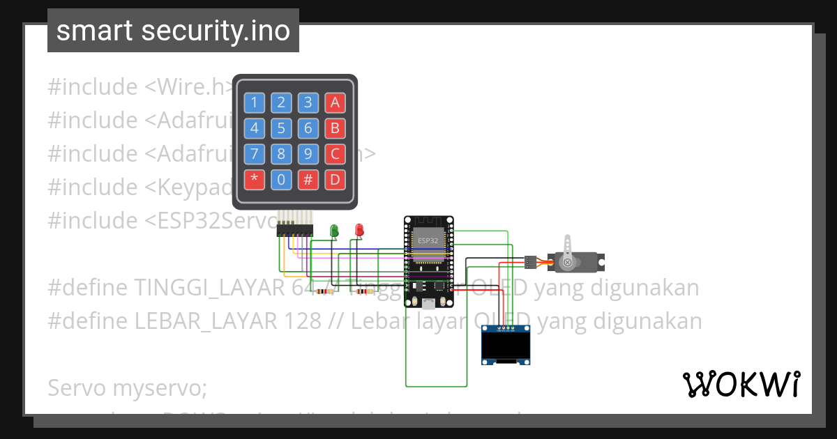 smart security.ino - Wokwi ESP32, STM32, Arduino Simulator