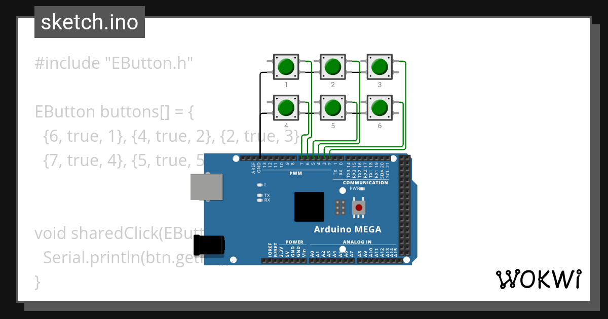 EButton with ID - Wokwi ESP32, STM32, Arduino Simulator