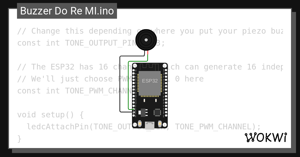 Buzzer Do Re O Wokwi Esp32 Stm32 Arduino Simulator