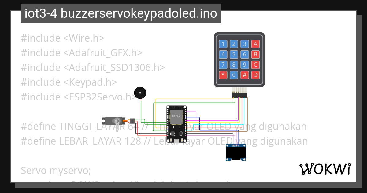 iot3-4 buzzerservokeypadoled.ino - Wokwi ESP32, STM32, Arduino Simulator