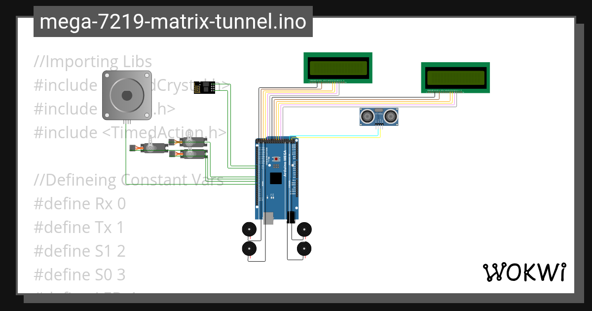 mega-7219-matrix-tunnel.ino - Wokwi Arduino and ESP32 Simulator