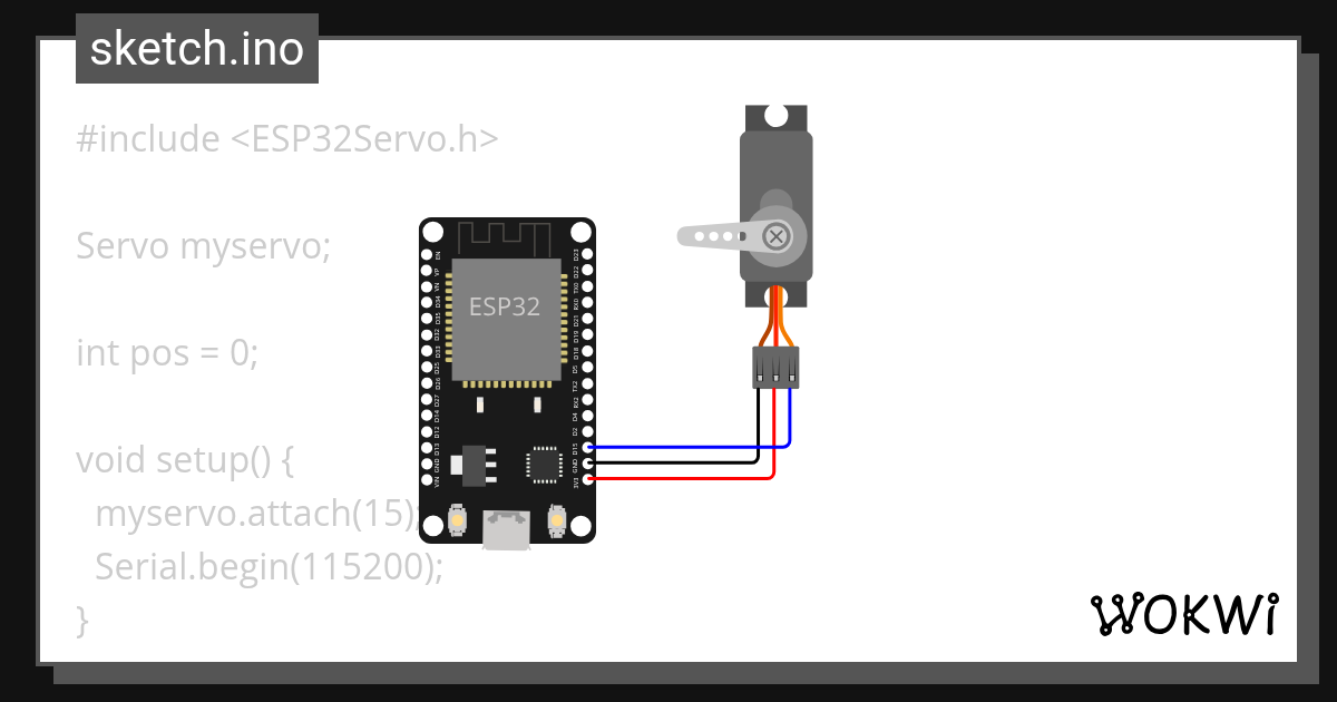 Program Sweep Motor Servo - Wokwi ESP32, STM32, Arduino Simulator