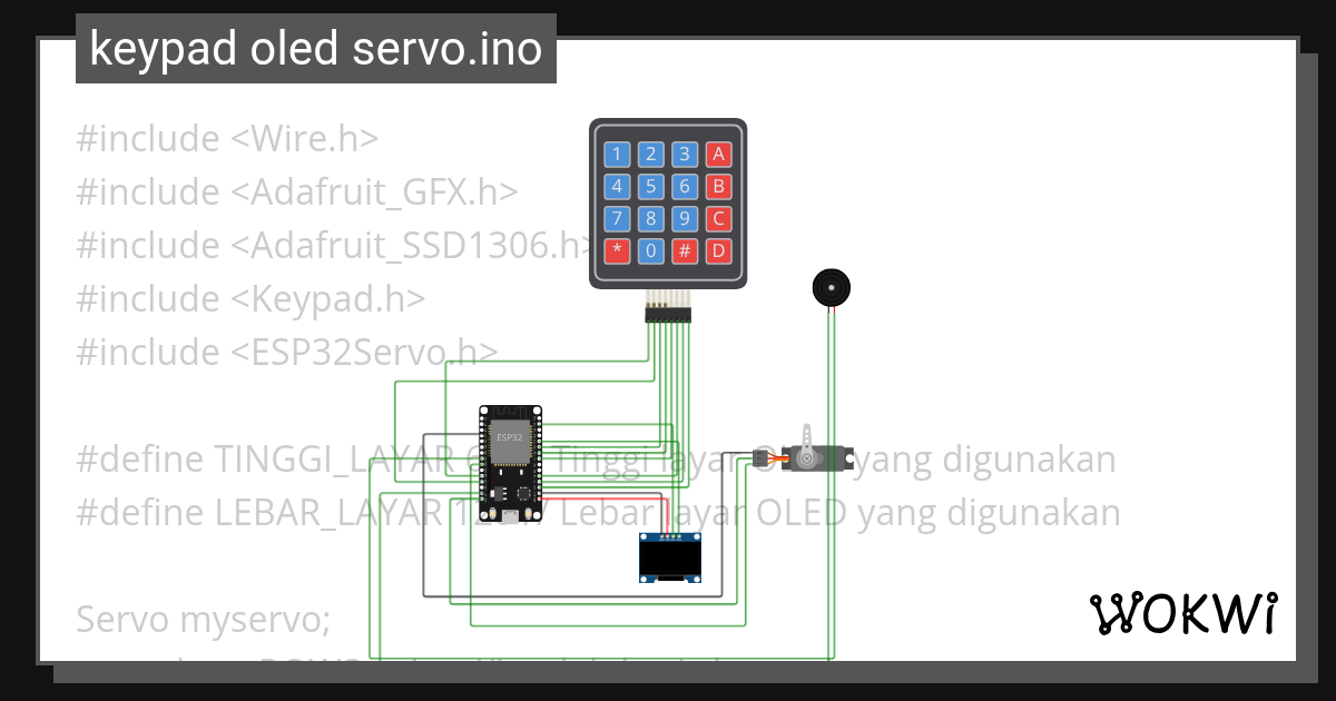 keypad oled servo.ino - Wokwi ESP32, STM32, Arduino Simulator