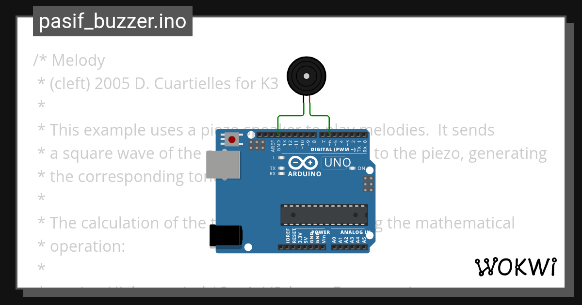 CHALLANGE pasif_buzzer.ino - Wokwi ESP32, STM32, Arduino Simulator