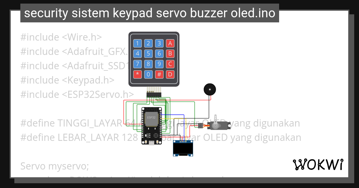 security sistem keypad servo buzzer oled.ino - Wokwi ESP32, STM32, Arduino Simulator