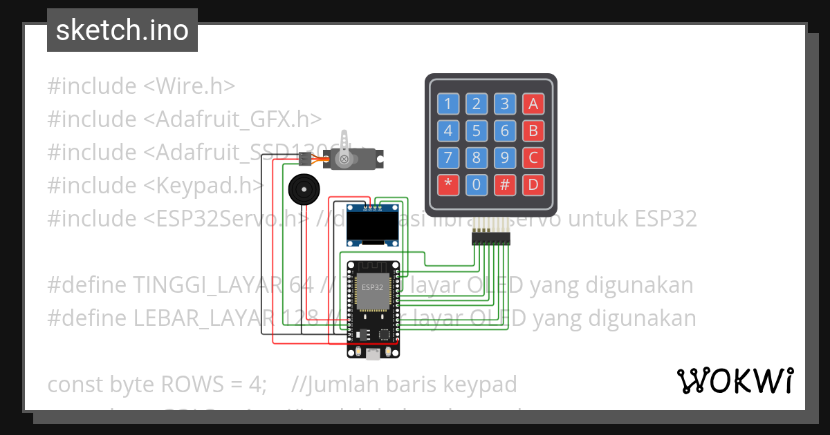 Keypad Servo Buzzer Wokwi Esp32 Stm32 Arduino Simulator 4946