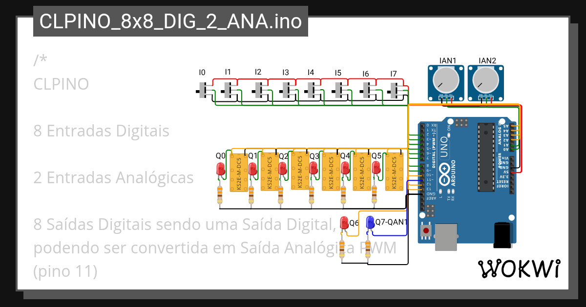 CLPINO_8x8_DIG_2_ANA.ino - Wokwi ESP32, STM32, Arduino Simulator