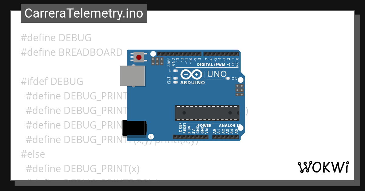 Carrera Telemetry - Wokwi ESP32, STM32, Arduino Simulator
