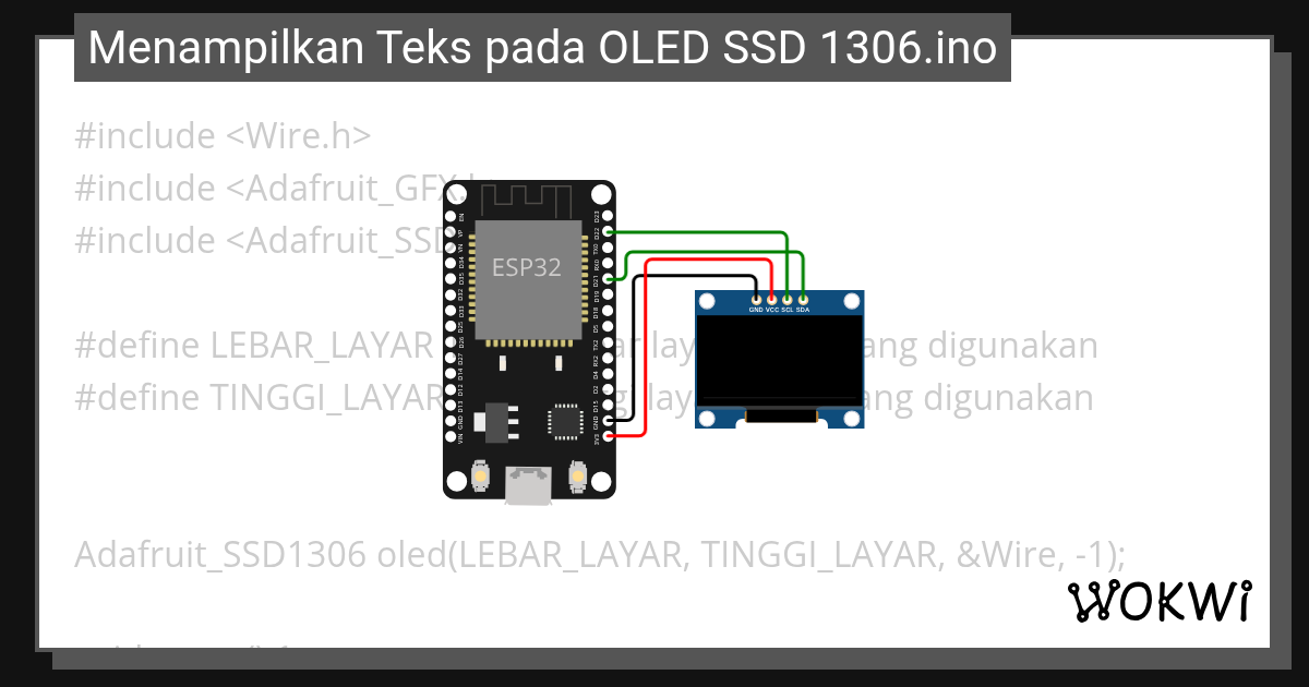 Menampilkan Teks Pada Oled Ssd O Wokwi Esp32 Stm32 Arduino 8723
