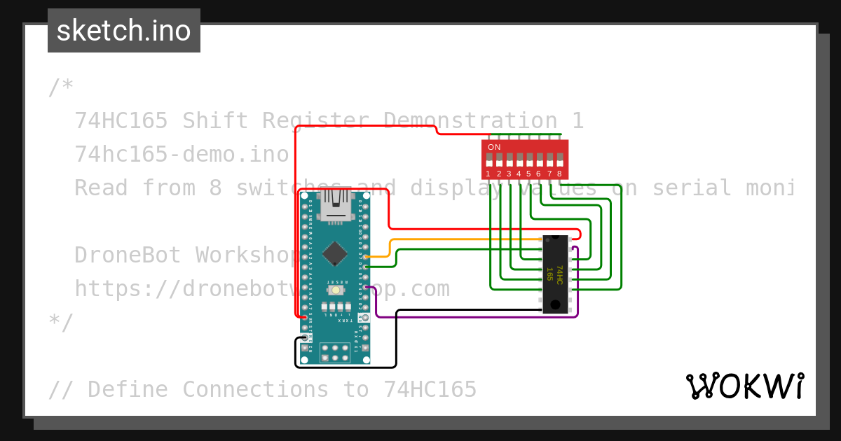 Shift Register 74hc165 One Wokwi Esp32 Stm32 Arduino Simulator