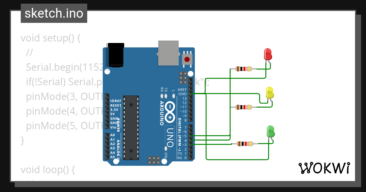 Traffic Light Arduino Delay 1500 Wokwi Esp32 Stm32 Arduino Simulator 