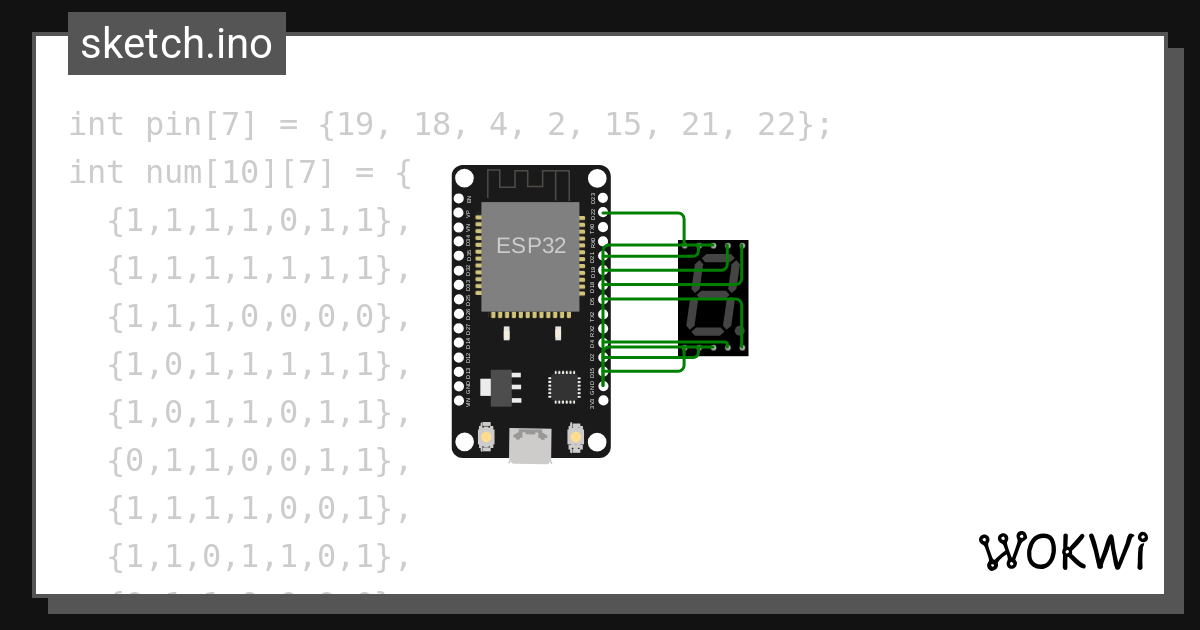 七段顯示器 Wokwi Esp32 Stm32 Arduino Simulator 8678