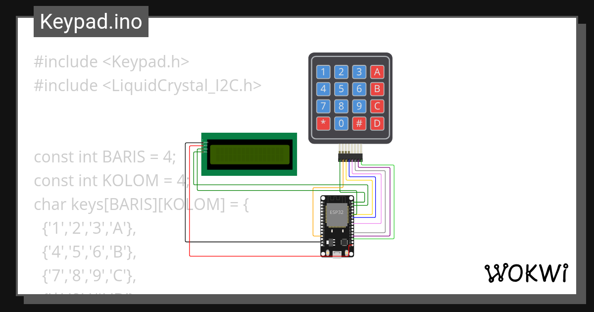 Keypad.ino - Wokwi ESP32, STM32, Arduino Simulator