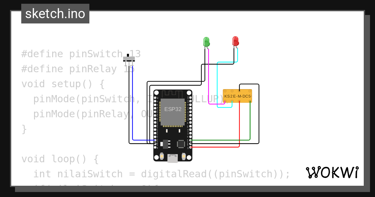 Tema 5 Relay dan Switch yudhi - Wokwi ESP32, STM32, Arduino Simulator Tema 5 Relay dan Switch yudhi - Wokwi ESP32, STM32, Arduino Simulator