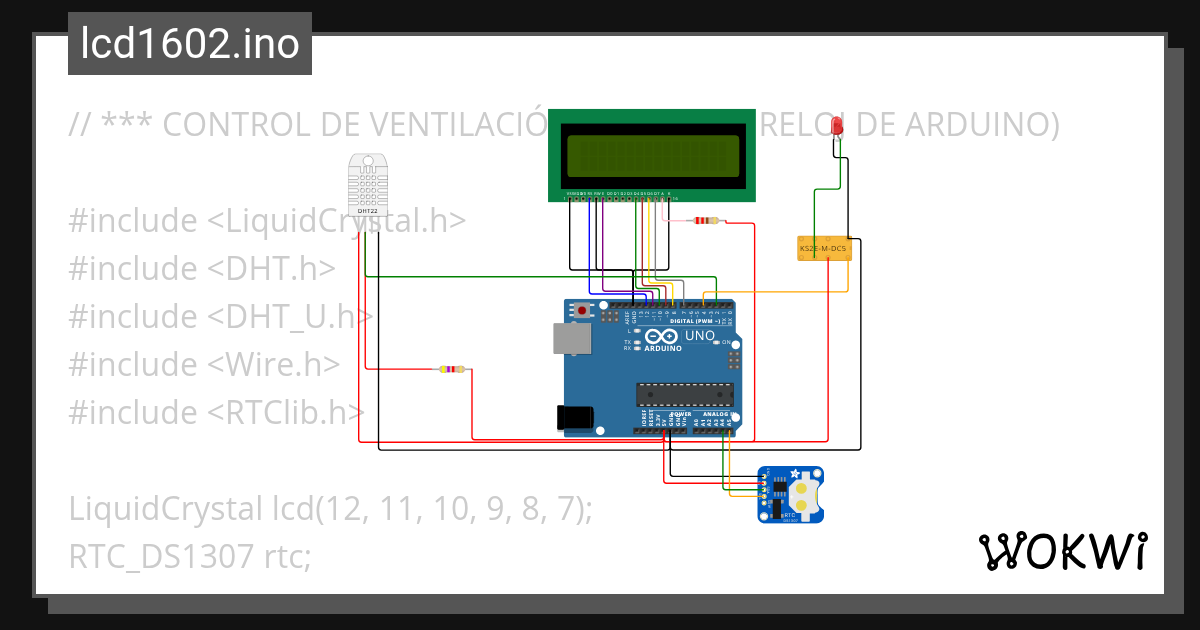 Control de ventilación (sin RTC) - Wokwi ESP32, STM32, Arduino Simulator