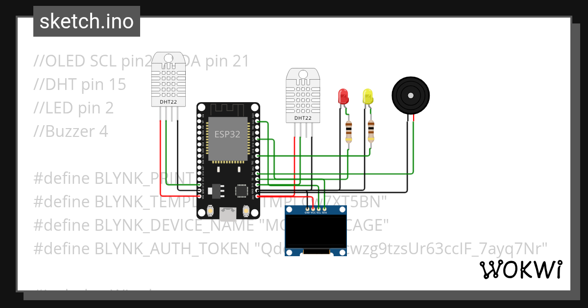 Monitor Cage 1 - Wokwi ESP32, STM32, Arduino Simulator