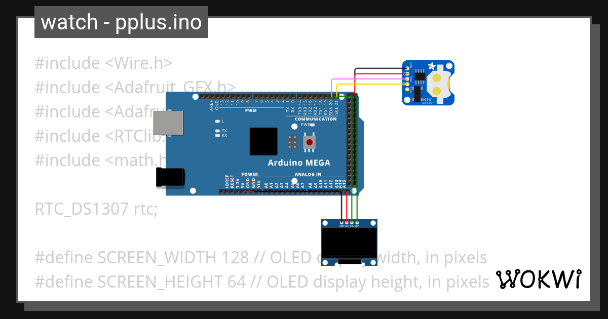 watch - pplus.ino - Wokwi ESP32, STM32, Arduino Simulator