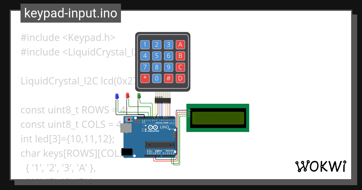 keypad-input.ino - Wokwi ESP32, STM32, Arduino Simulator