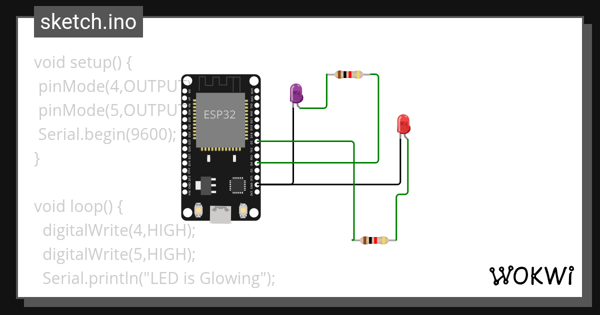 LED.ino - Wokwi ESP32, STM32, Arduino Simulator