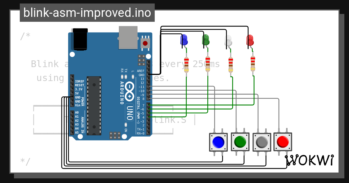 Blink Asm O Wokwi Esp32 Stm32 Arduino Simulator