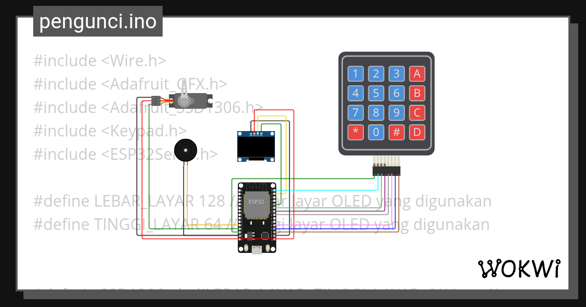 pengunci.ino - Wokwi ESP32, STM32, Arduino Simulator