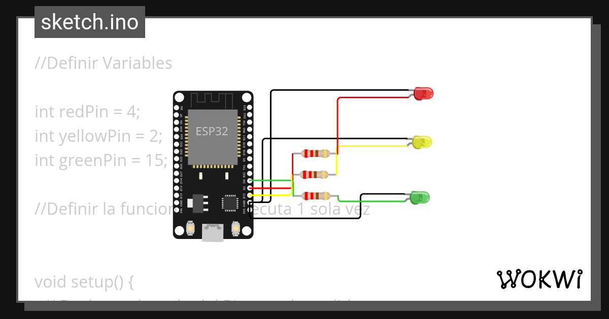 Clase 2: Semaforo - Wokwi ESP32, STM32, Arduino Simulator