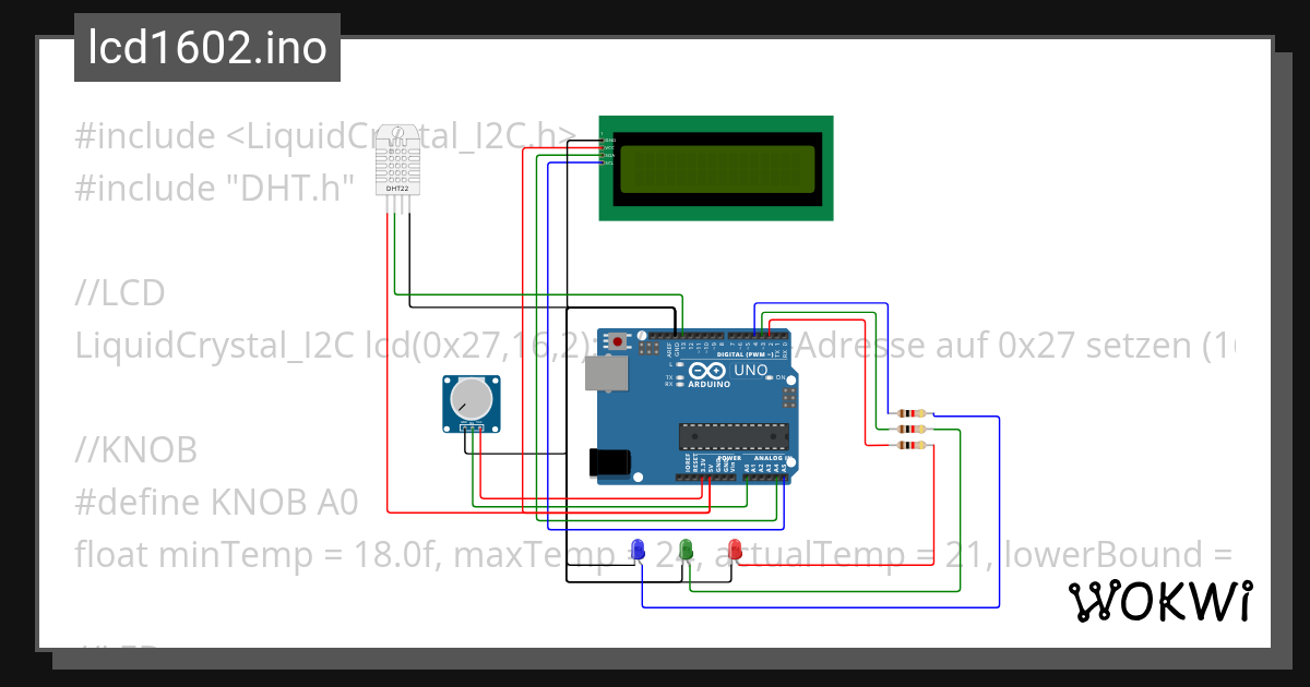 lcd1602.ino - Wokwi ESP32, STM32, Arduino Simulator