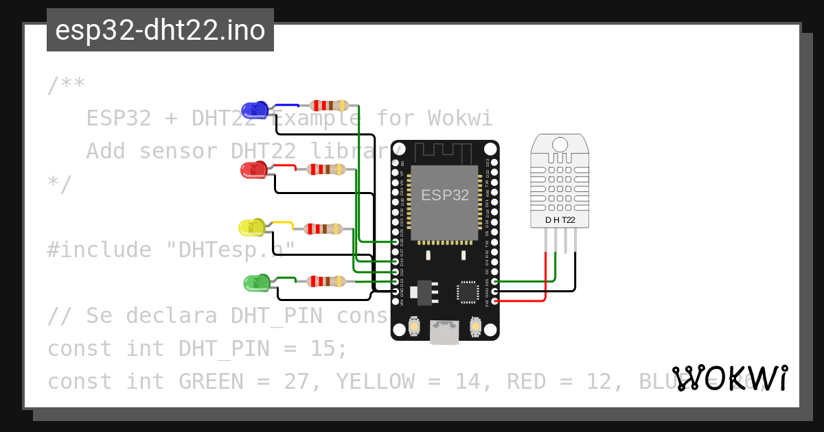 Clase 3 Simulando Sensor Dht22 En Esp32 Wokwi Esp32 Stm32 Arduino Simulator