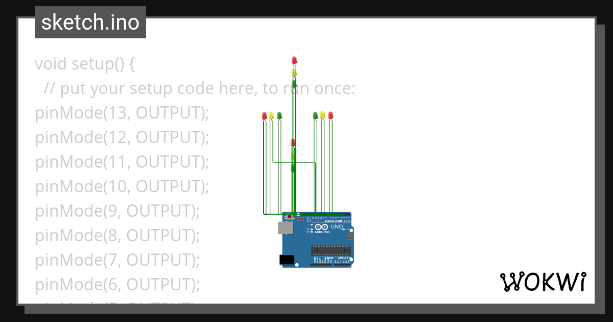 LED 13 menyala.ino - Wokwi ESP32, STM32, Arduino Simulator