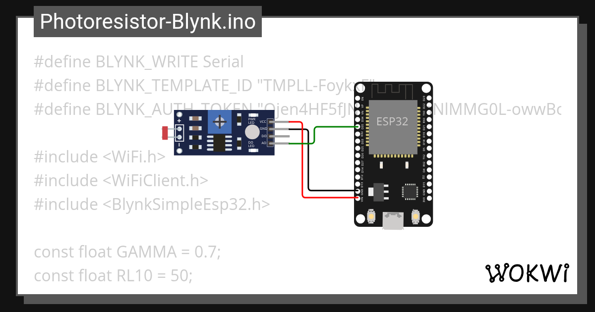 Photoresistor-Blynk.ino - Wokwi ESP32, STM32, Arduino Simulator