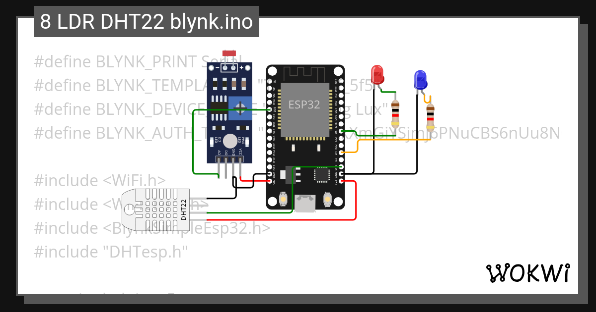 8 LDR DHT22 blynk.ino - Wokwi ESP32, STM32, Arduino Simulator