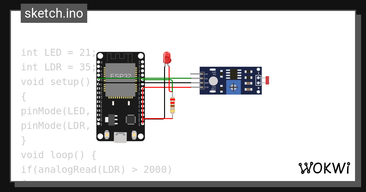 PrÁctica 2 Fotorresistencia Wokwi Esp32 Stm32 Arduino Simulator 6756