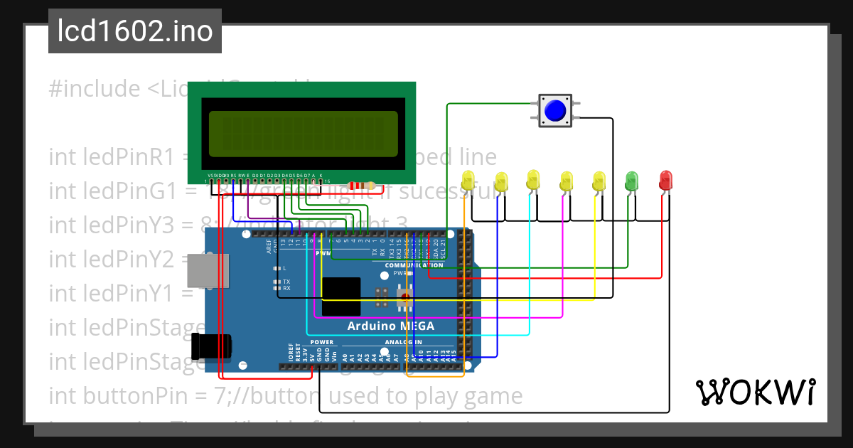 lcd1602.ino - Wokwi ESP32, STM32, Arduino Simulator