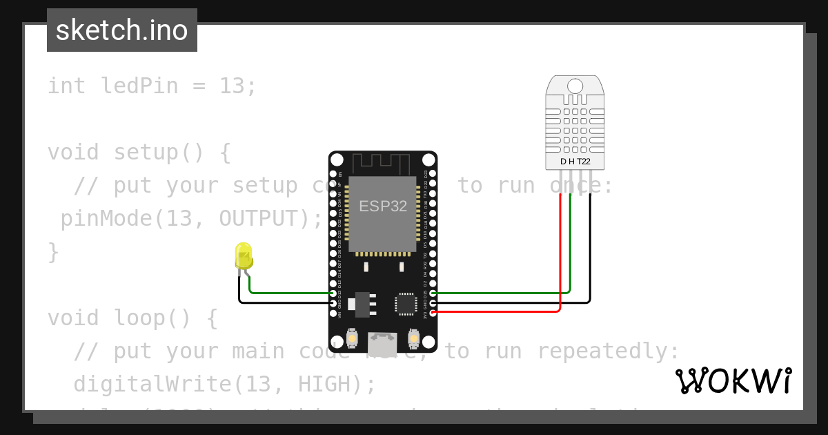 Belajar Buat Led Kelap O Wokwi Esp32 Stm32 Arduino Simulator