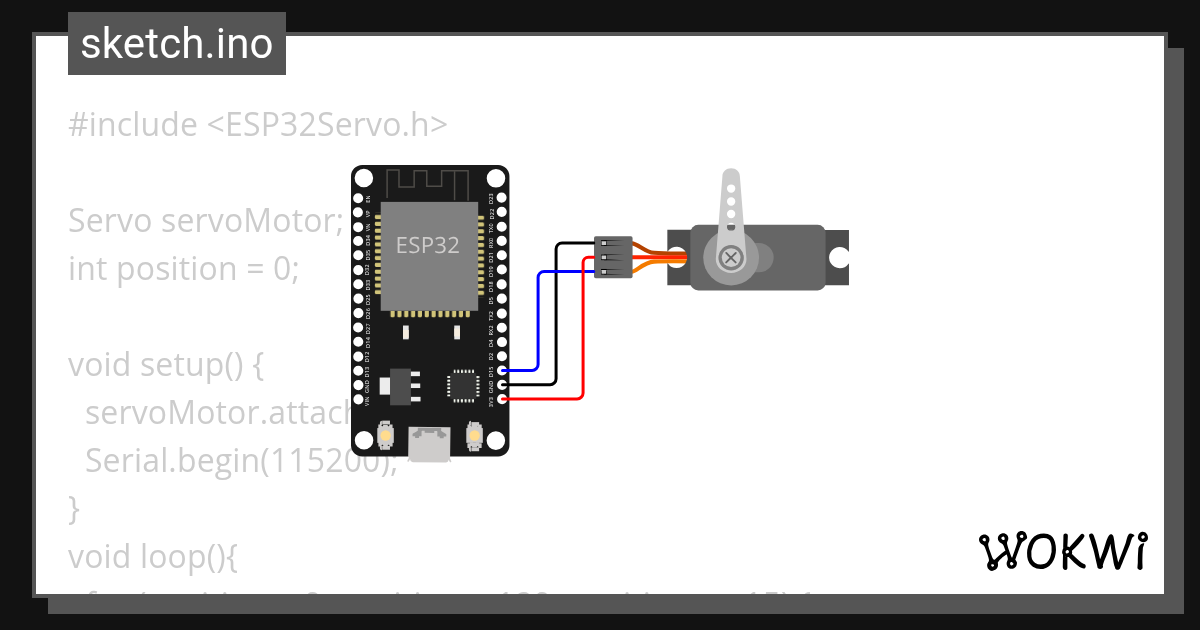 Servo Motor - Wokwi ESP32, STM32, Arduino Simulator