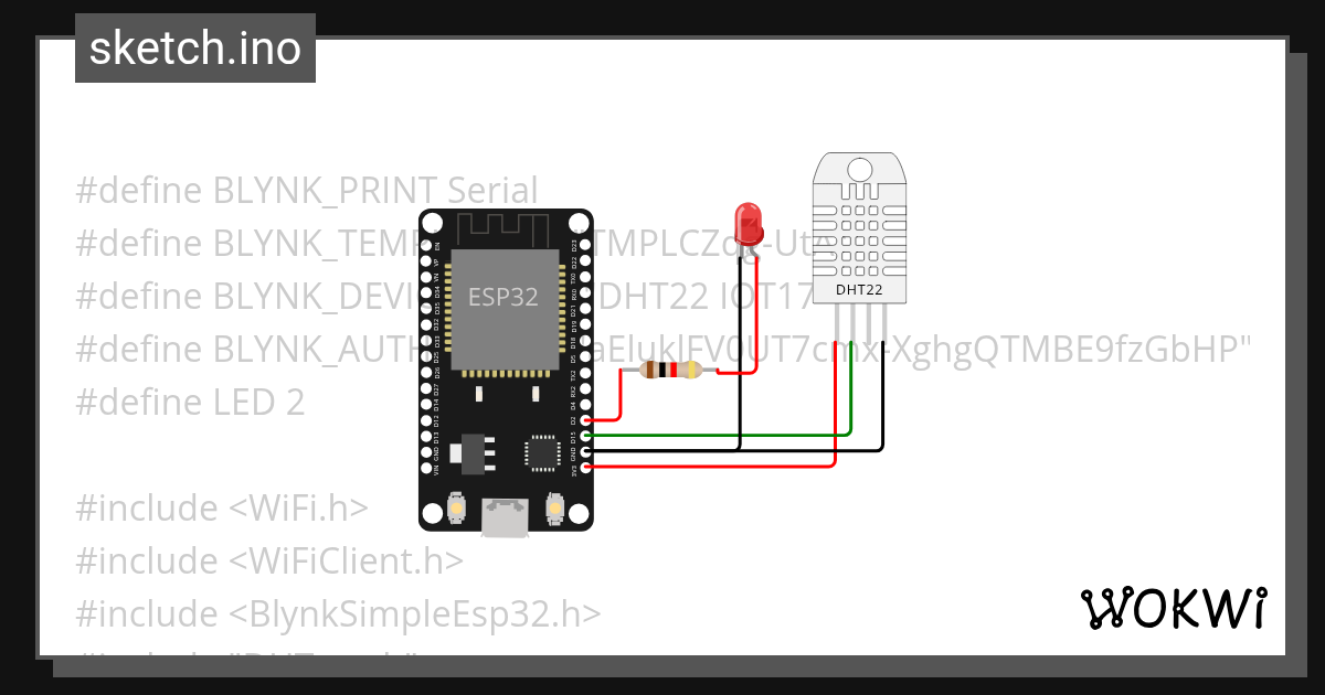 Suhu Kelembaban LED - Wokwi ESP32, STM32, Arduino Simulator