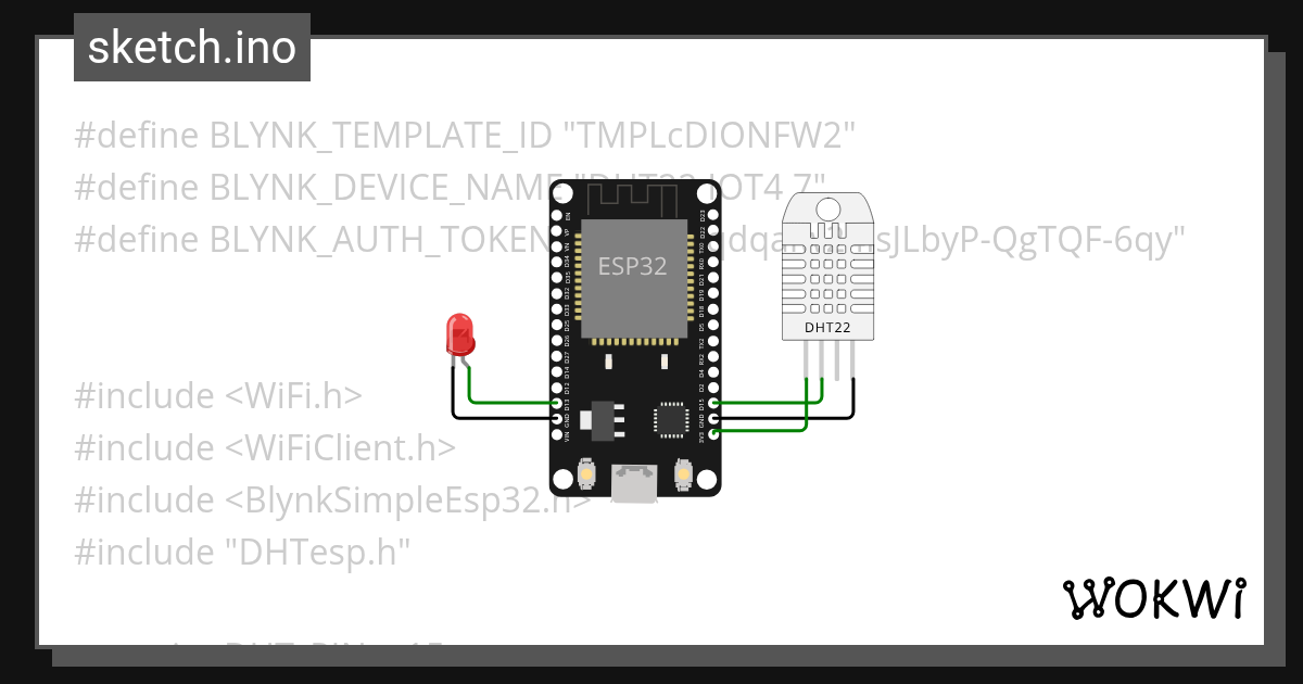 Menampilkan Data Sensor Suhu & Humadity Pada Blynk - Wokwi ESP32, STM32, Arduino Simulator