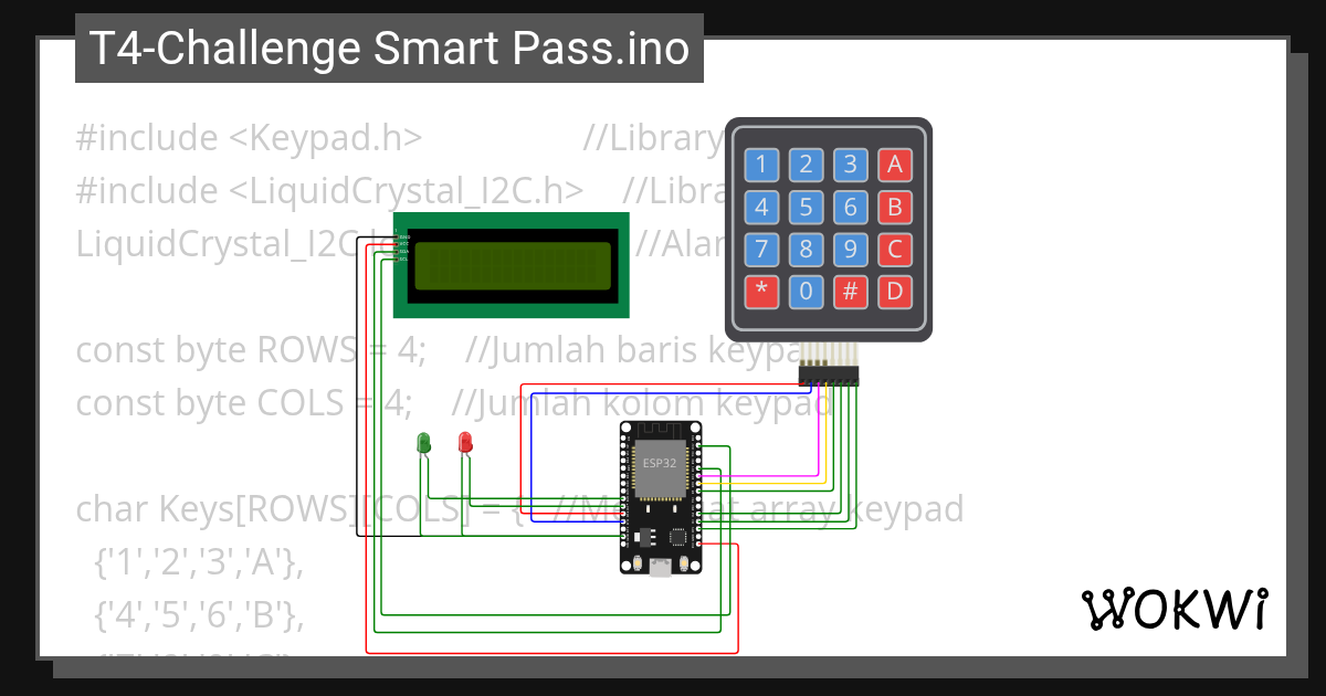 T4-Challenge Smart Pass.ino - Wokwi ESP32, STM32, Arduino Simulator