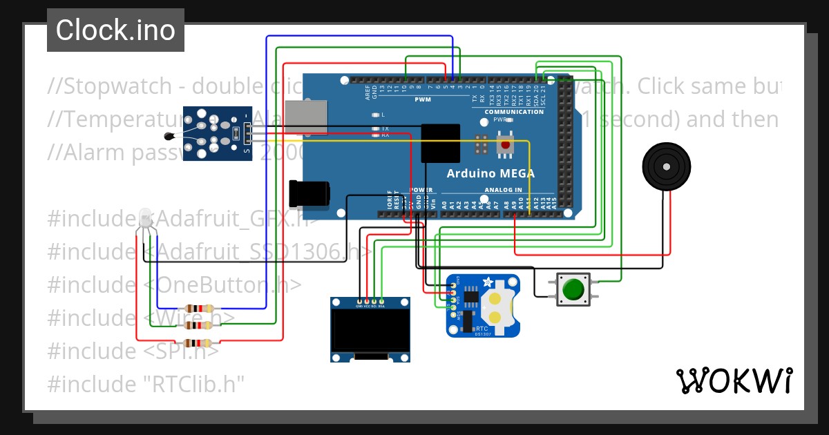 Clock.ino - Wokwi ESP32, STM32, Arduino Simulator