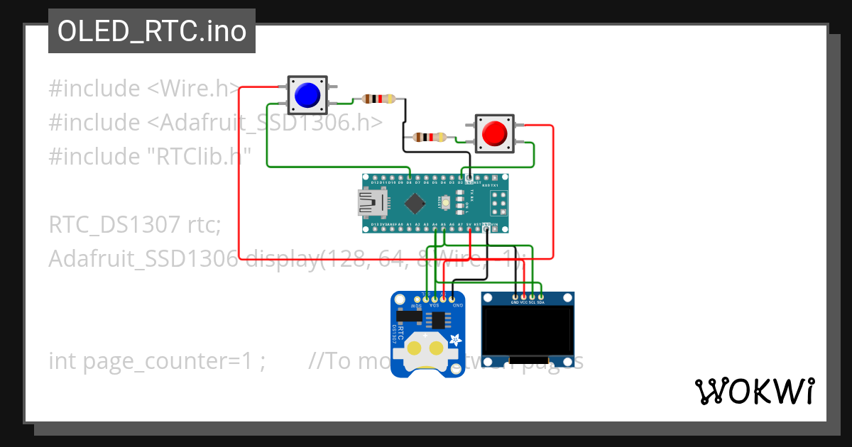 OLED_RTC.ino - Wokwi Arduino and ESP32 Simulator