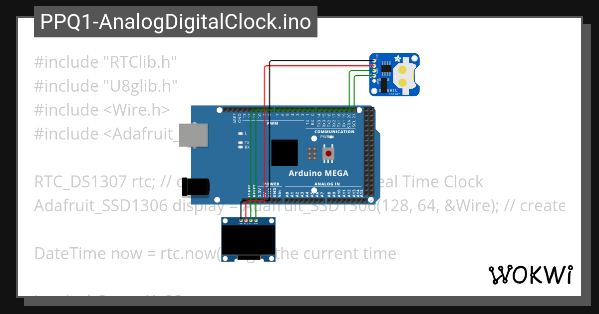 PPQ1-AnalogDigitalClock.ino - Wokwi ESP32, STM32, Arduino Simulator