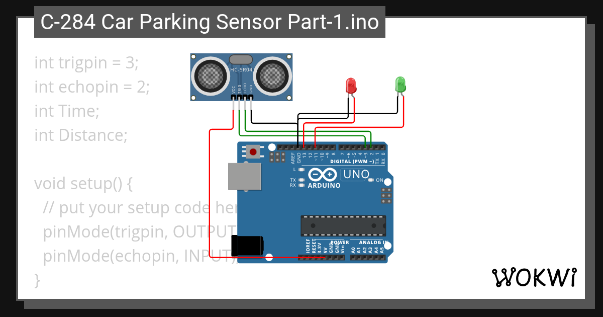 C 284 Car Parking Sensor Part O Wokwi Esp32 Stm32 Arduino Simulator 3479