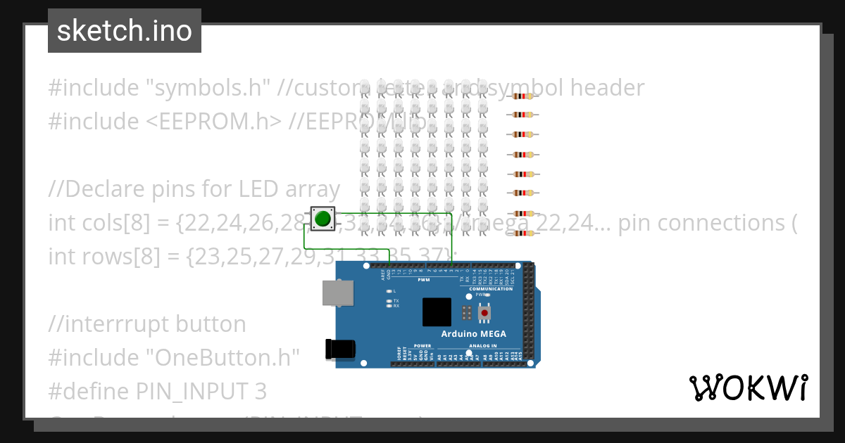 LEDMatrix_Credit - Wokwi ESP32, STM32, Arduino Simulator