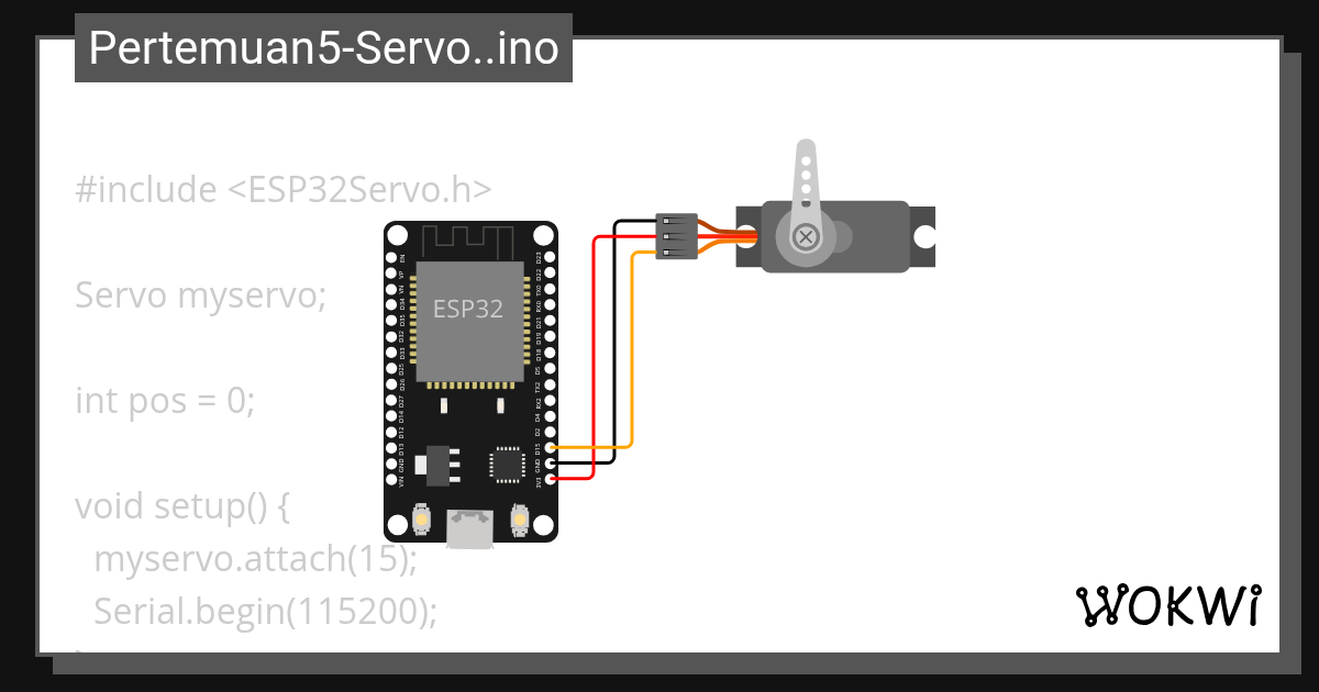 Pertemuan5-Servo..ino - Wokwi ESP32, STM32, Arduino Simulator