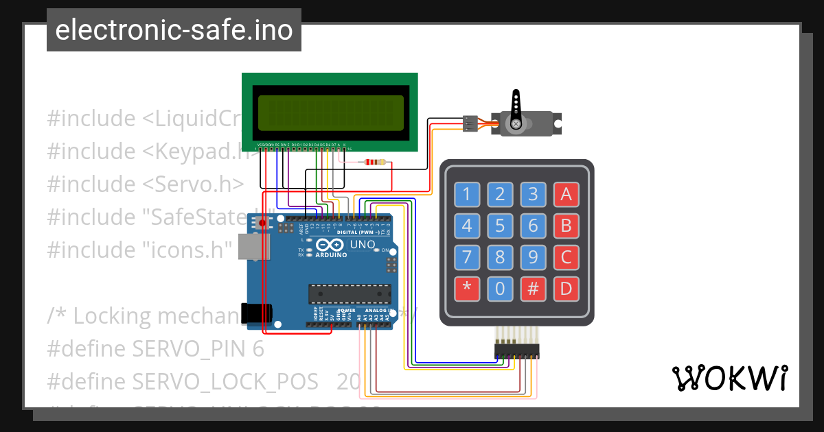 electronic-safe.ino - Wokwi ESP32, STM32, Arduino Simulator